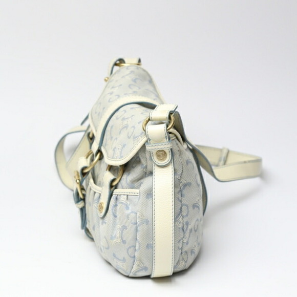Celine | Bags | Celine Canvas X Leather Crossbody Celine Light Blue ...
